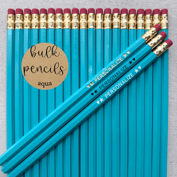 AQUA Bulk Personalized Pencils – The Positive Pencil Co