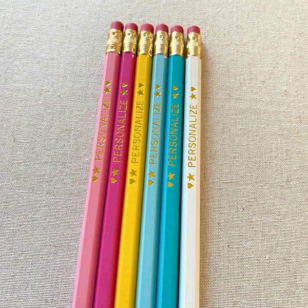 6 Personalized Pencil Set DREAMY HUES – The Positive Pencil Co