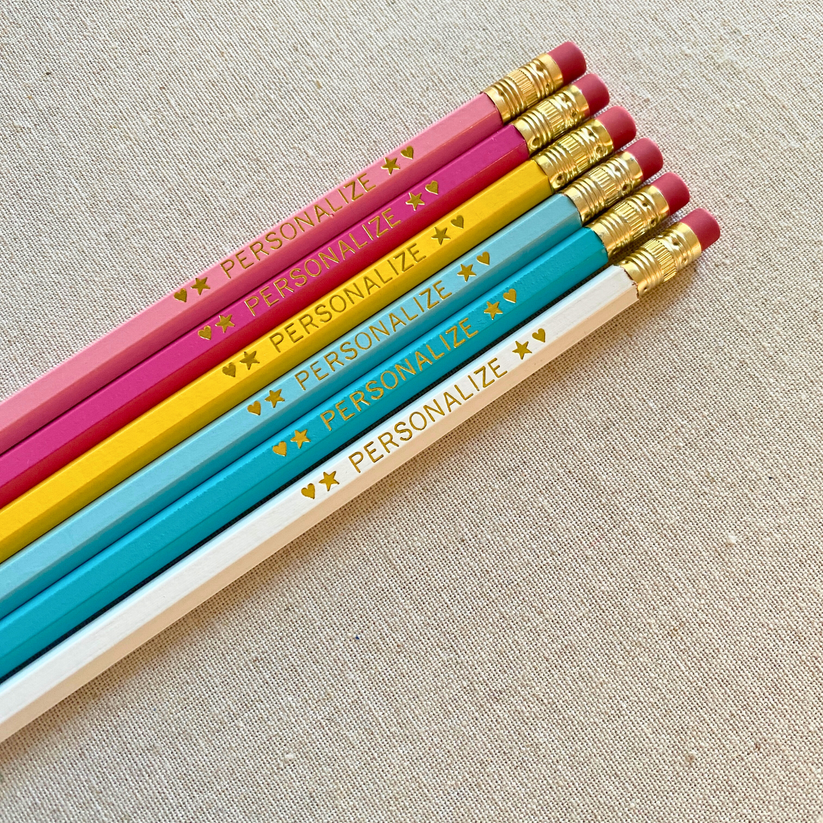 6 Personalized Pencil Set DREAMY HUES – The Positive Pencil Co