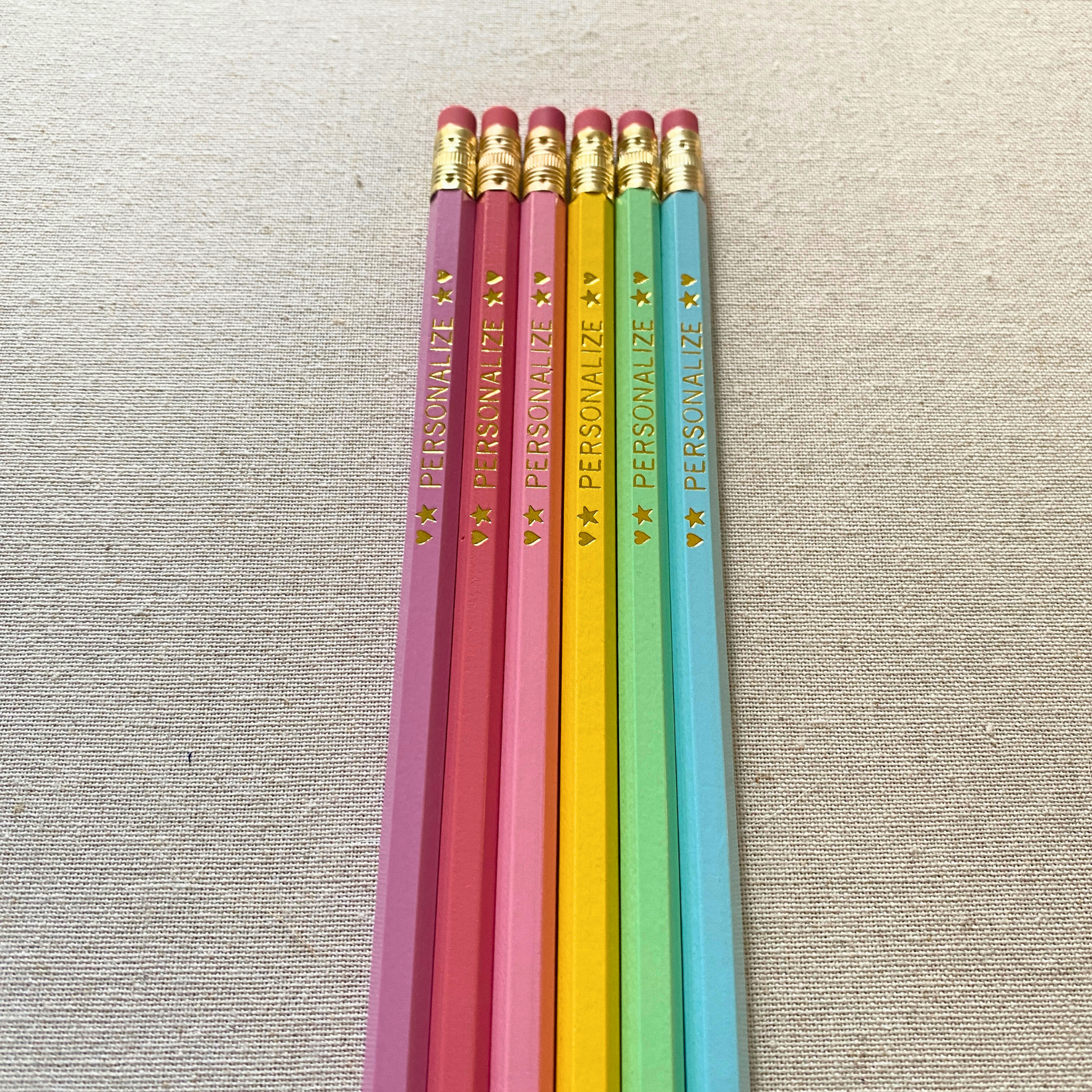 6 Personalized Pencil Set PRETTY PASTELS – The Positive Pencil Co